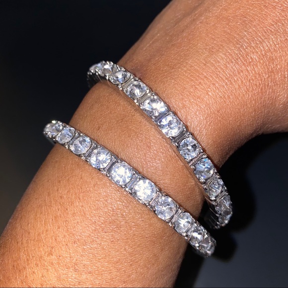 Jewelry | Crystal Statement Bangles Pair Costume | Poshmark